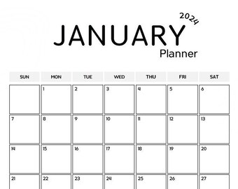 Minimalist Printable 2024 Calendar Monthly Planner 2024 A4 Landscape ...