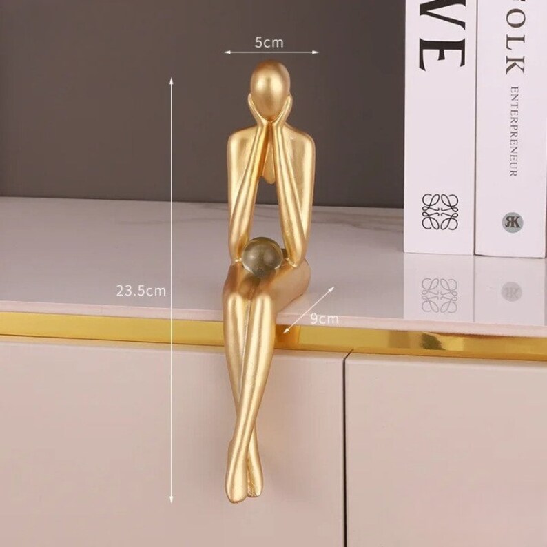 Gold Female Figurine Handmade Resin Sculpture Female Statue Art Home ...