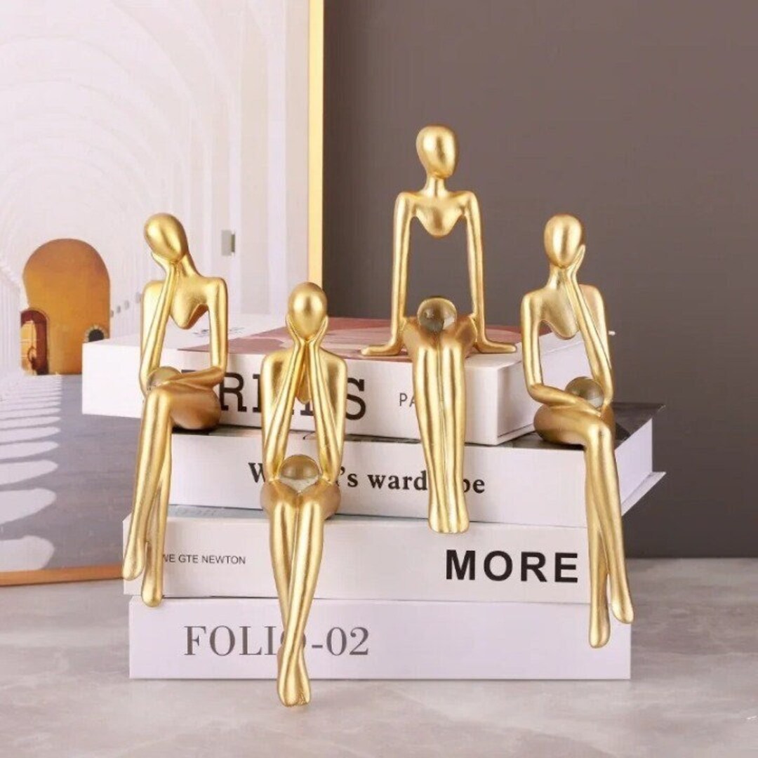 Gold Female Figurine Handmade Resin Sculpture Female Statue Art Home ...