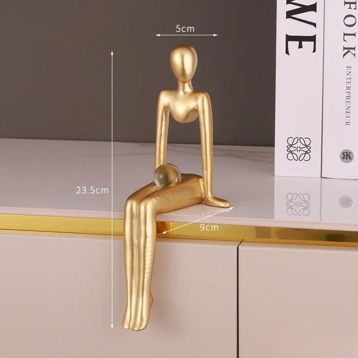 Gold Female Figurine Handmade Resin Sculpture Female Statue Art Home ...