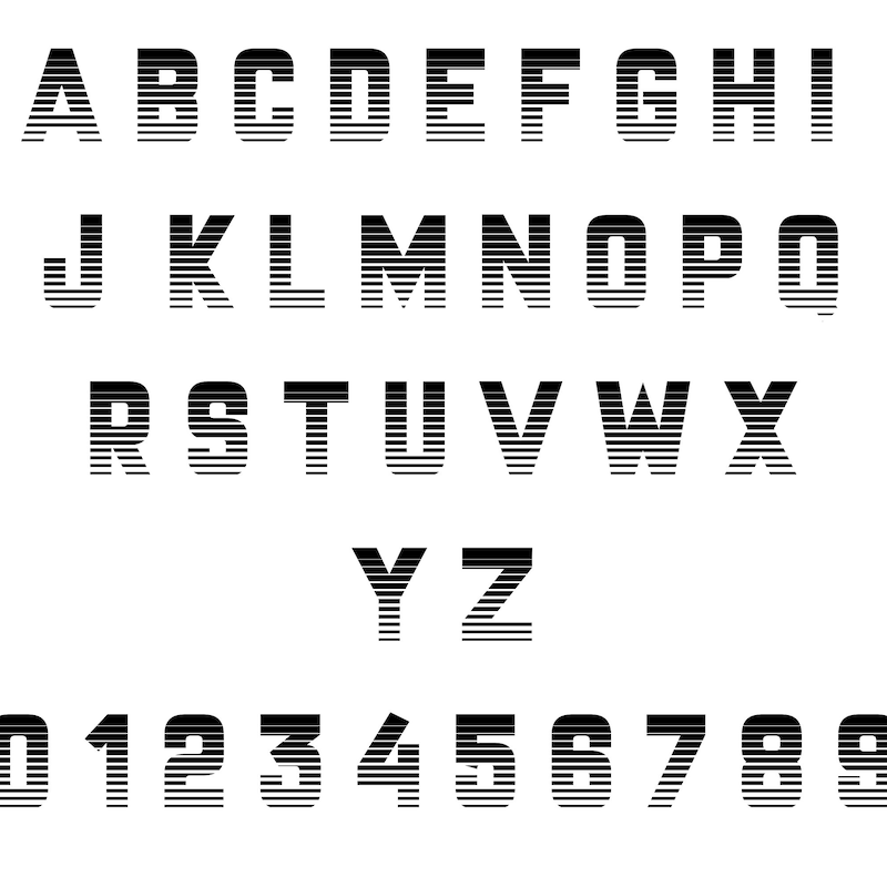 Retro Font With Line - Etsy
