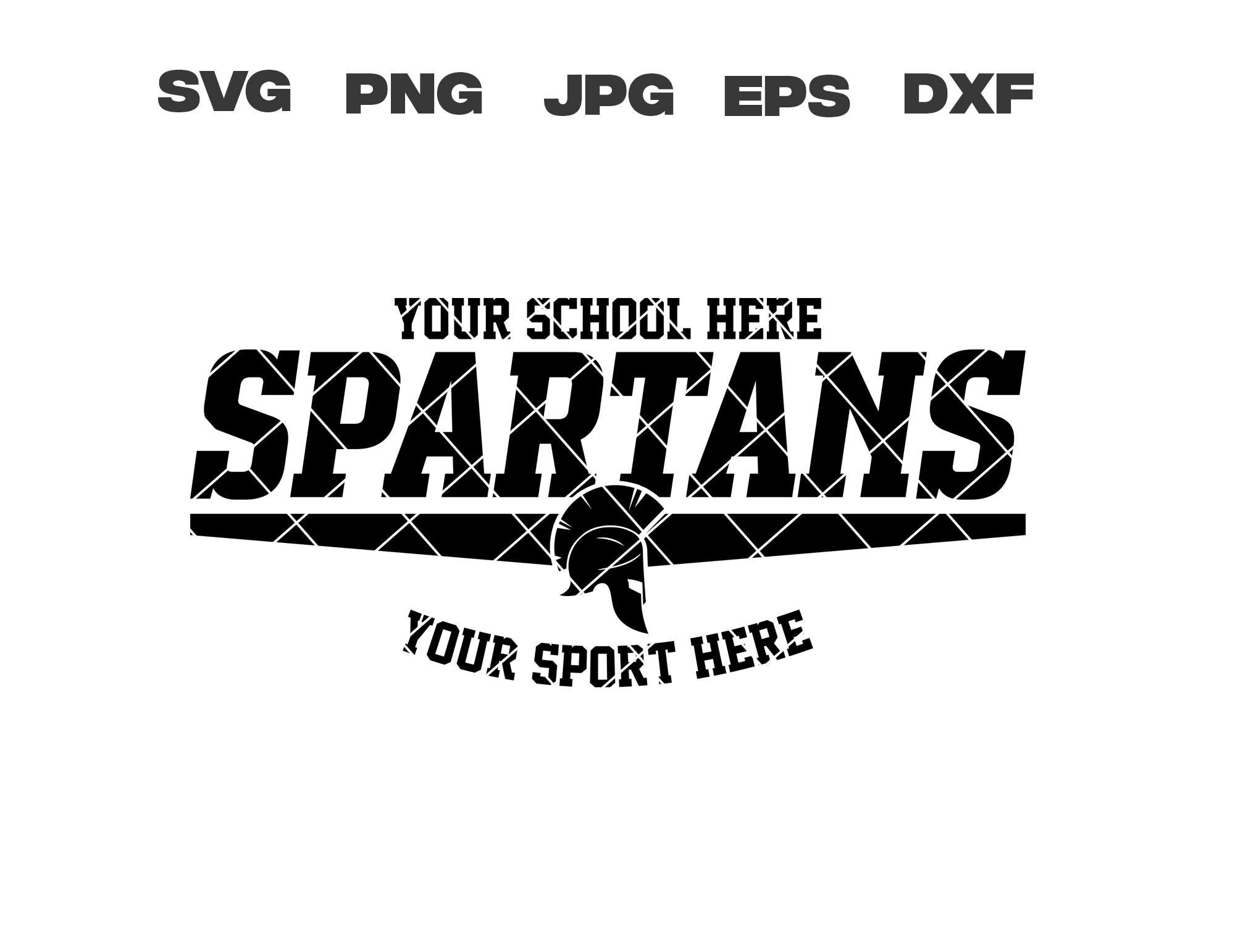 Personalized, Custom, Spartans Svg, School Mascot, Svg, Dxf, Eps, Png ...