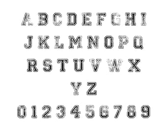 Varsity Distressed Font SVG, Football SVG Alphabet, Distressed Varsity ...