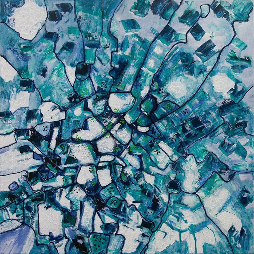 Icey Blue: Abstract Print or Original Painting by Janine Rea With a ...