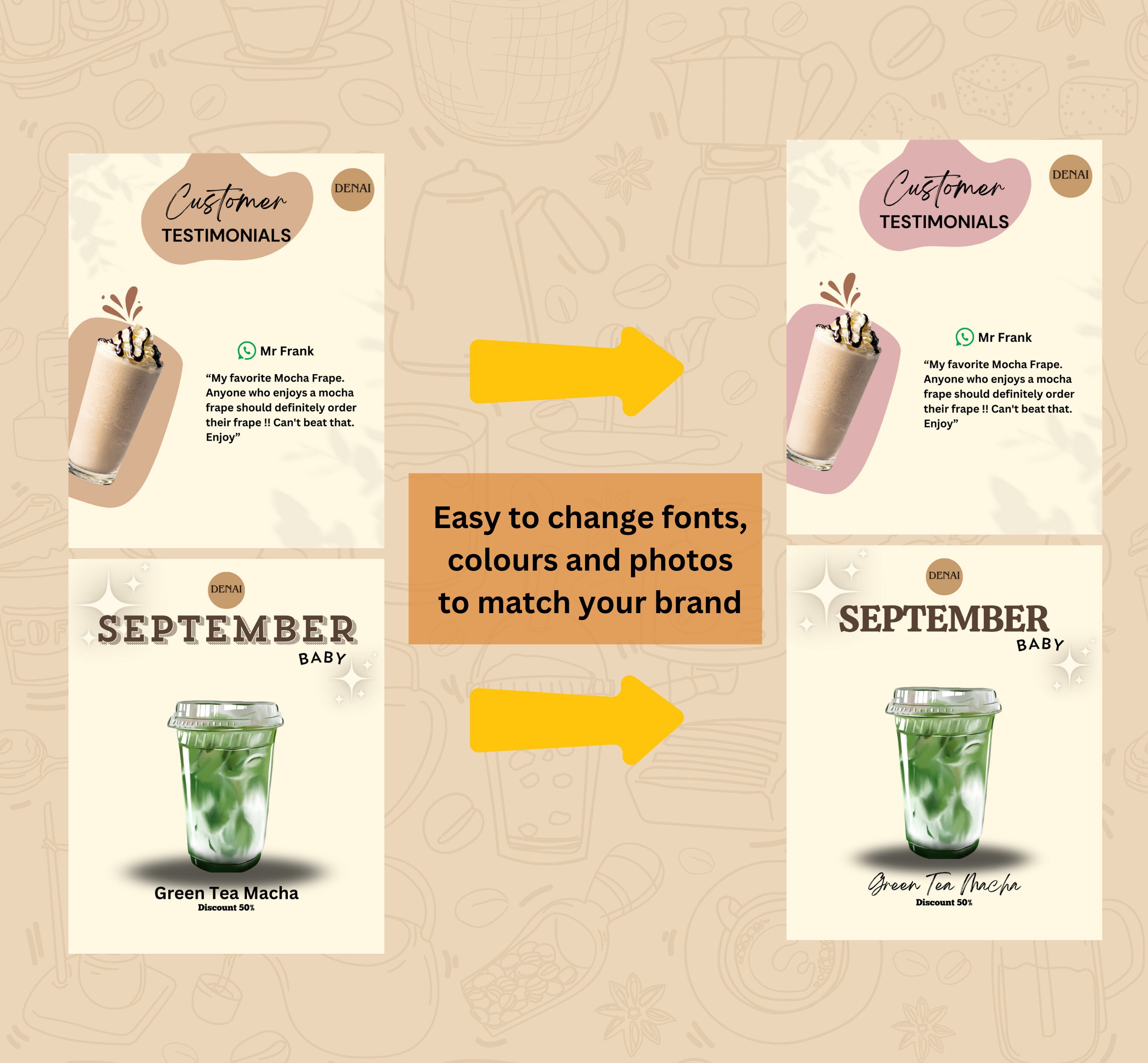 COFFEE INSTAGRAM POST Canva Templates for Business Owner | 20 Editable ...