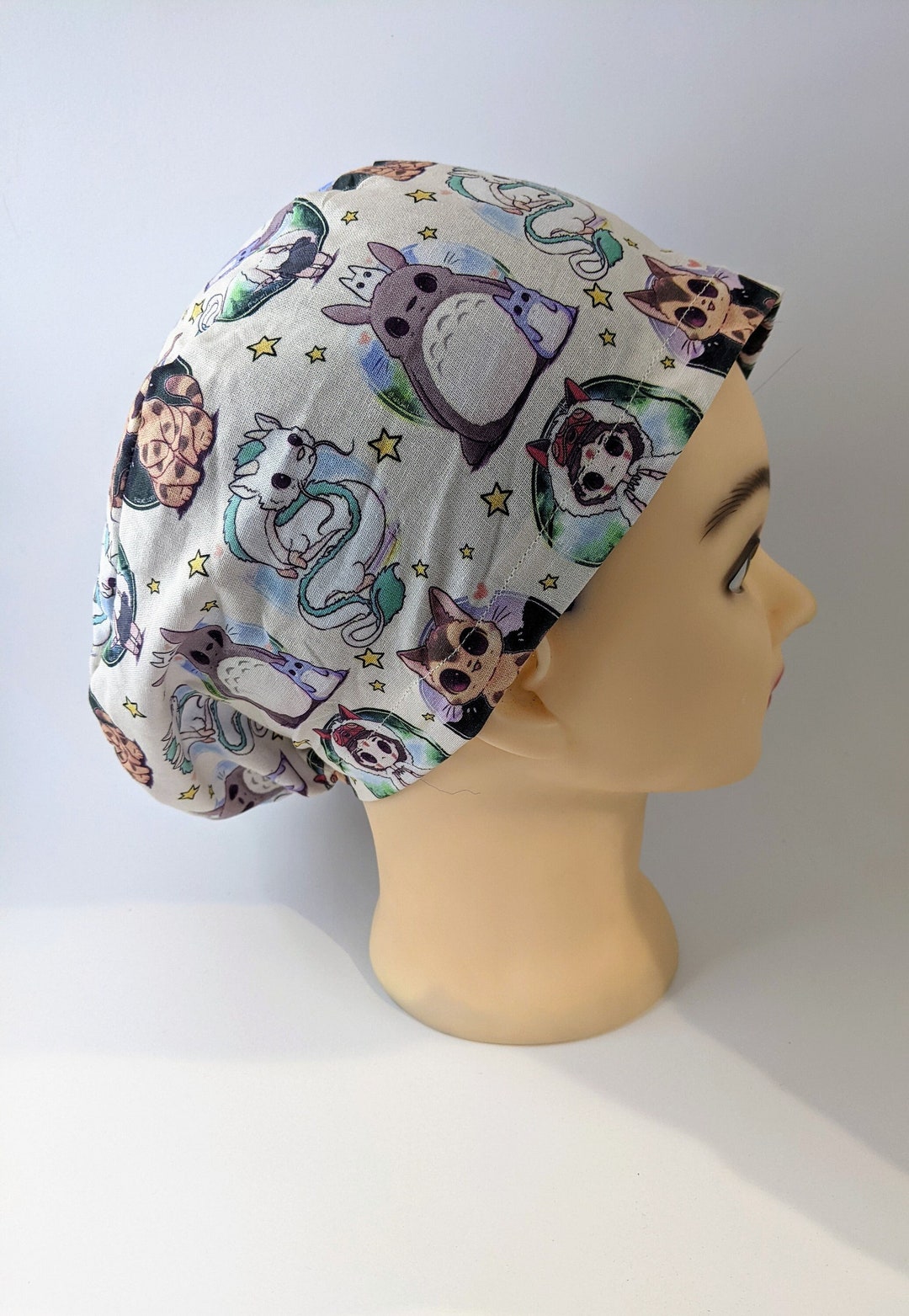 Chibi Anime Studio Scrub Cap / Hat With Adjustable Elastic Drawstring ...
