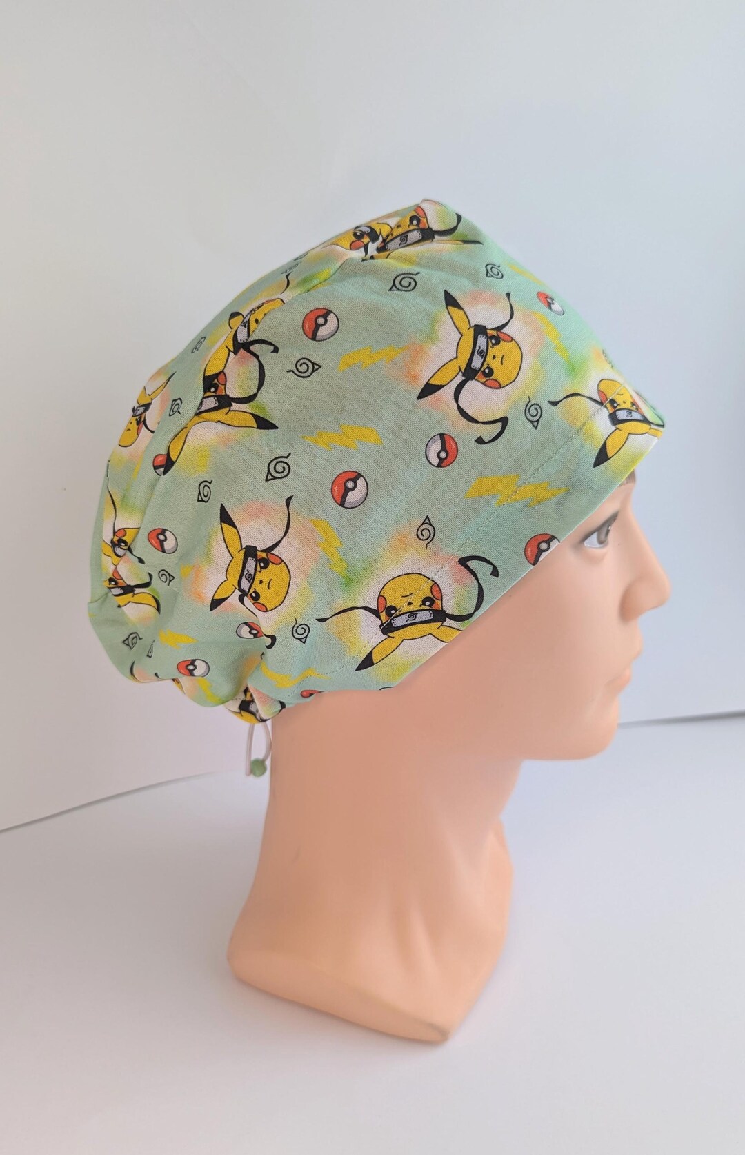 Anime Pocket Creature Ninja Crossover Scrub Cap With Adjustable Elastic ...