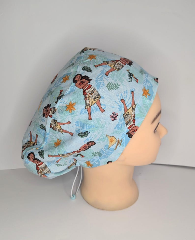 Hawaiian Girl Scrub Cap / Hat With Adjustable Elastic Drawstring and ...