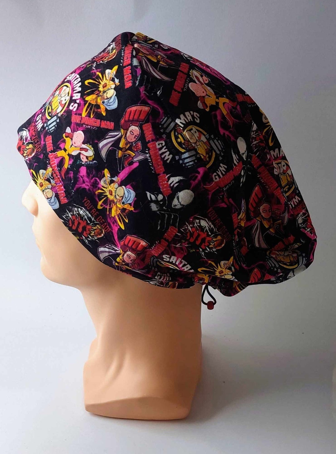 One Punch Anime Scrub Cap / Hat With Adjustable Elastic Drawstring and ...