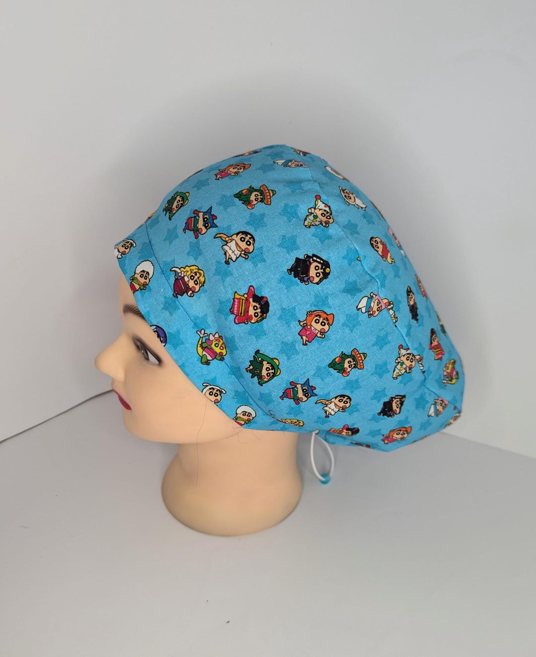 Shin Chan Cartoon Euro Scrub Cap With Adjustable Elastic Drawstring and ...