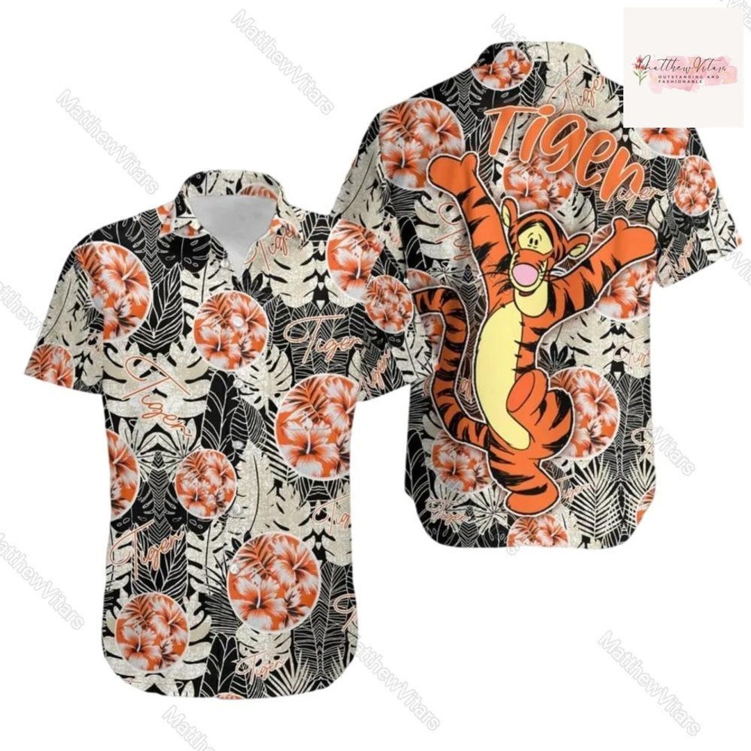 Tigger Hawaiian Shirt, Tigger Button Shirt, Winnie the Pooh Shirt ...