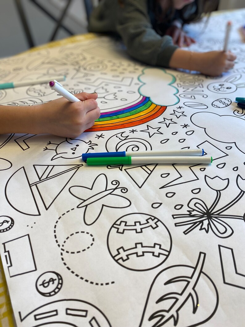 Oversized Coloring Page, Spring Coloring Page, Large Easter Coloring ...