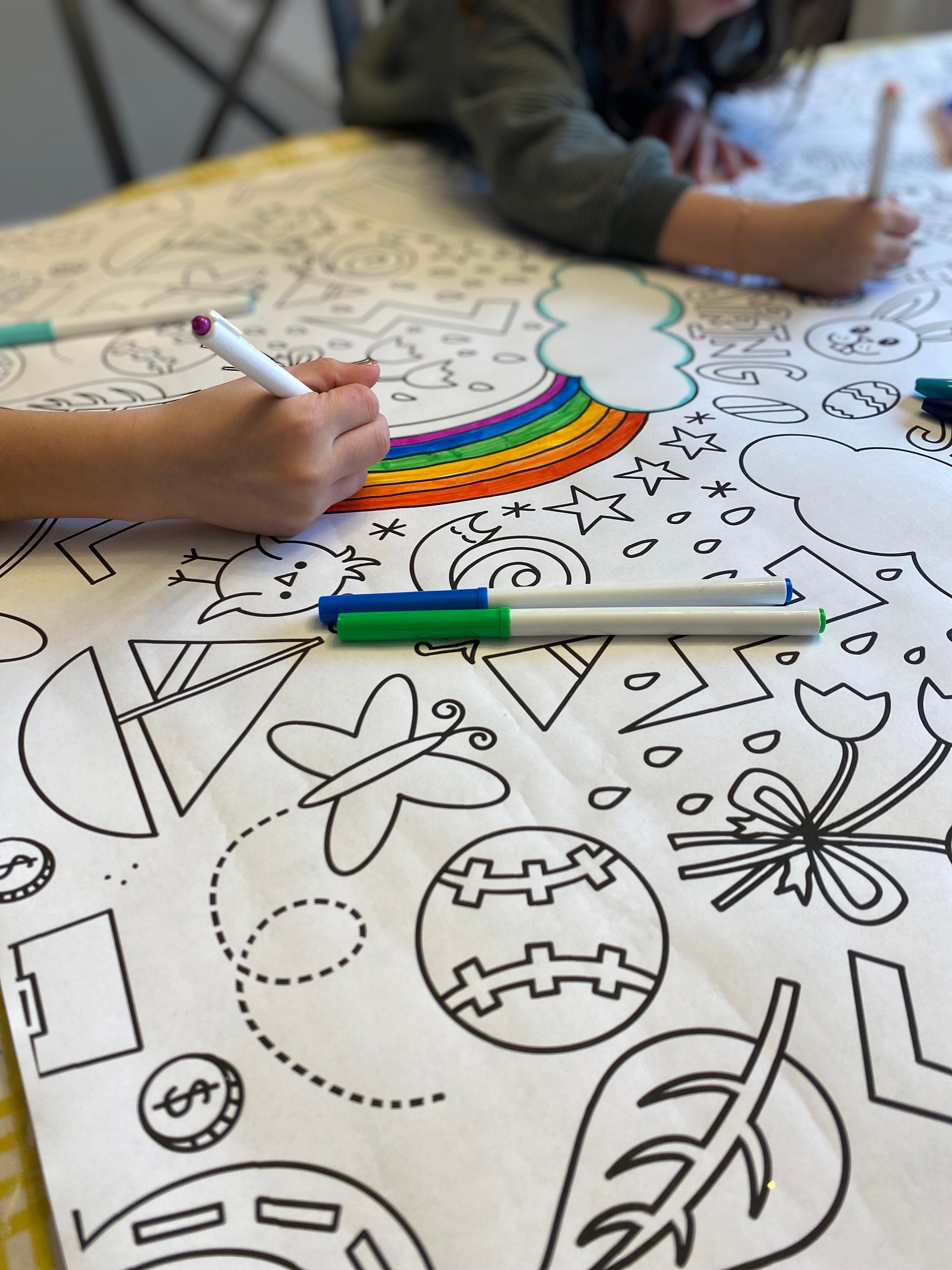 Oversized Coloring Page, Spring Coloring Page, Large Easter Coloring ...