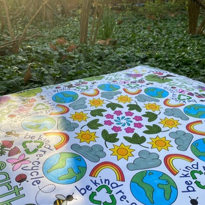 Earth Day Coloring Page, Oversized Coloring Page, Large Earth Day ...