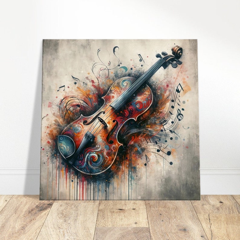 Strings of Soul - Urban Violin Canvas Art, Elegant String Wall Decor ...