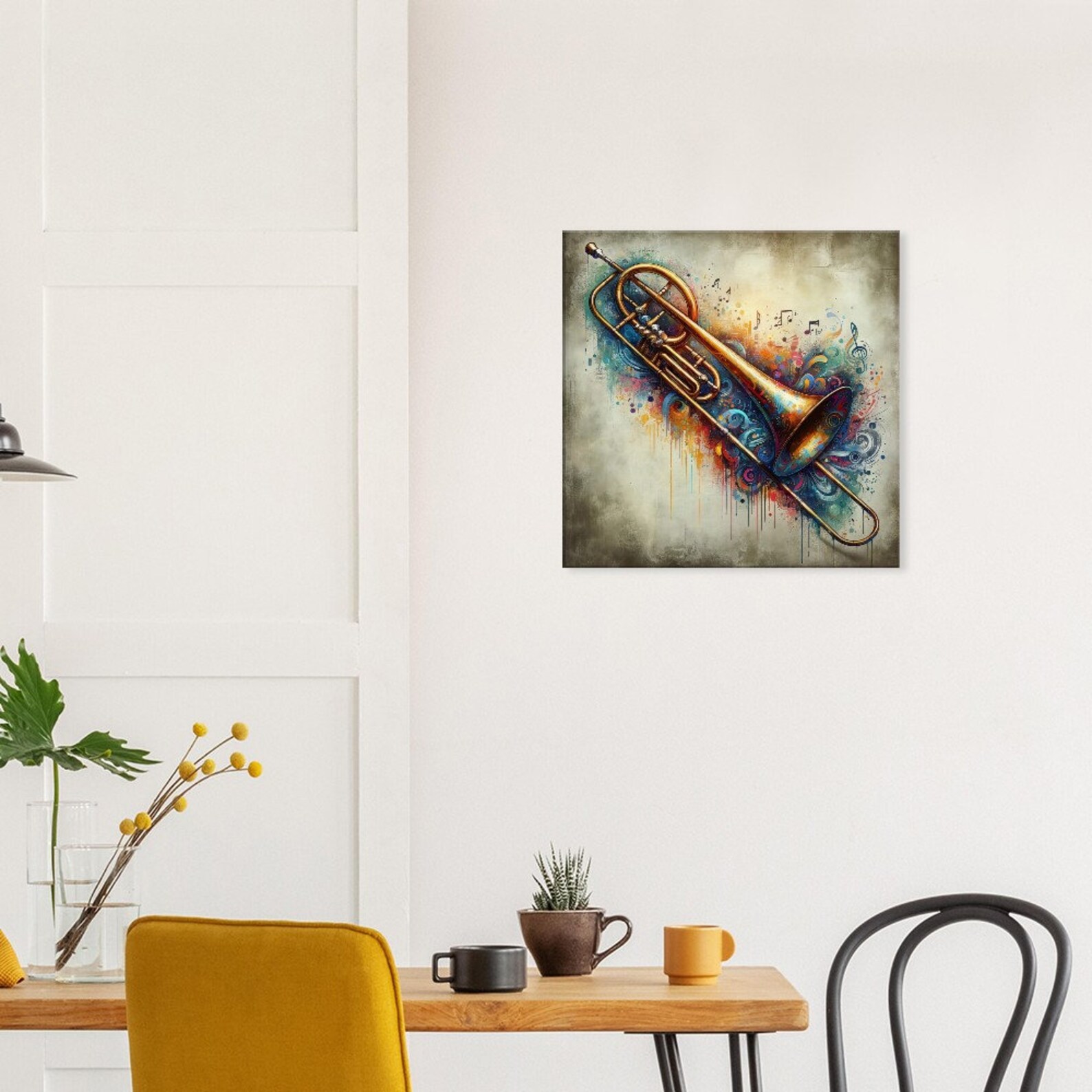 Brass Harmony - Urban Trombone Canvas Art, Soulful Brass Wall Decor ...