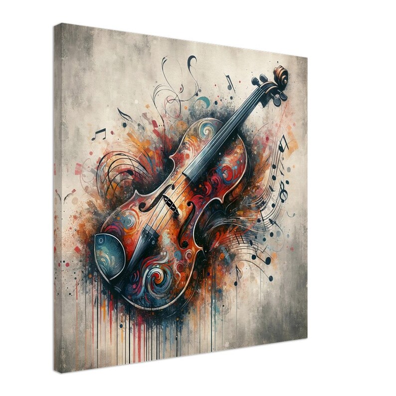 Strings of Soul - Urban Violin Canvas Art, Elegant String Wall Decor ...