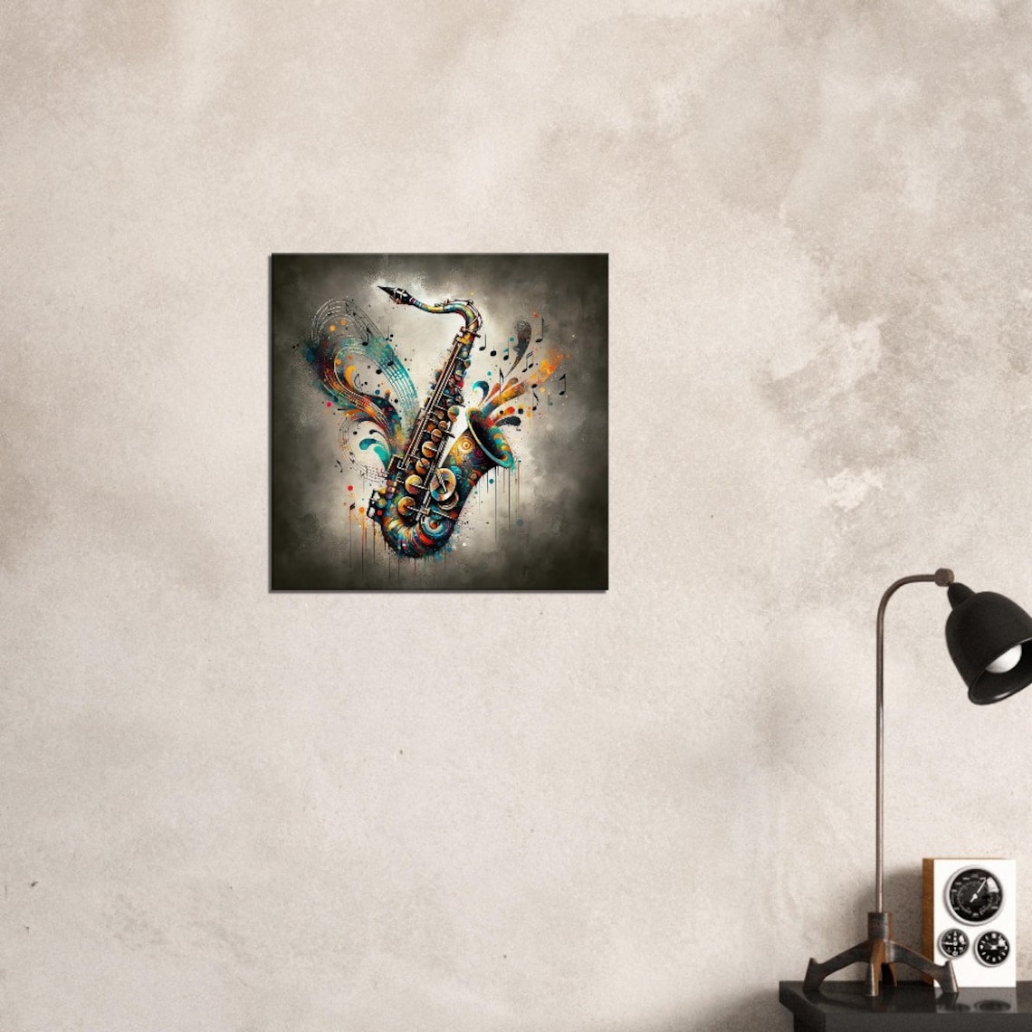 Urban Jazz Soul - Graffiti Saxophone Canvas Print, Colorful Abstract ...