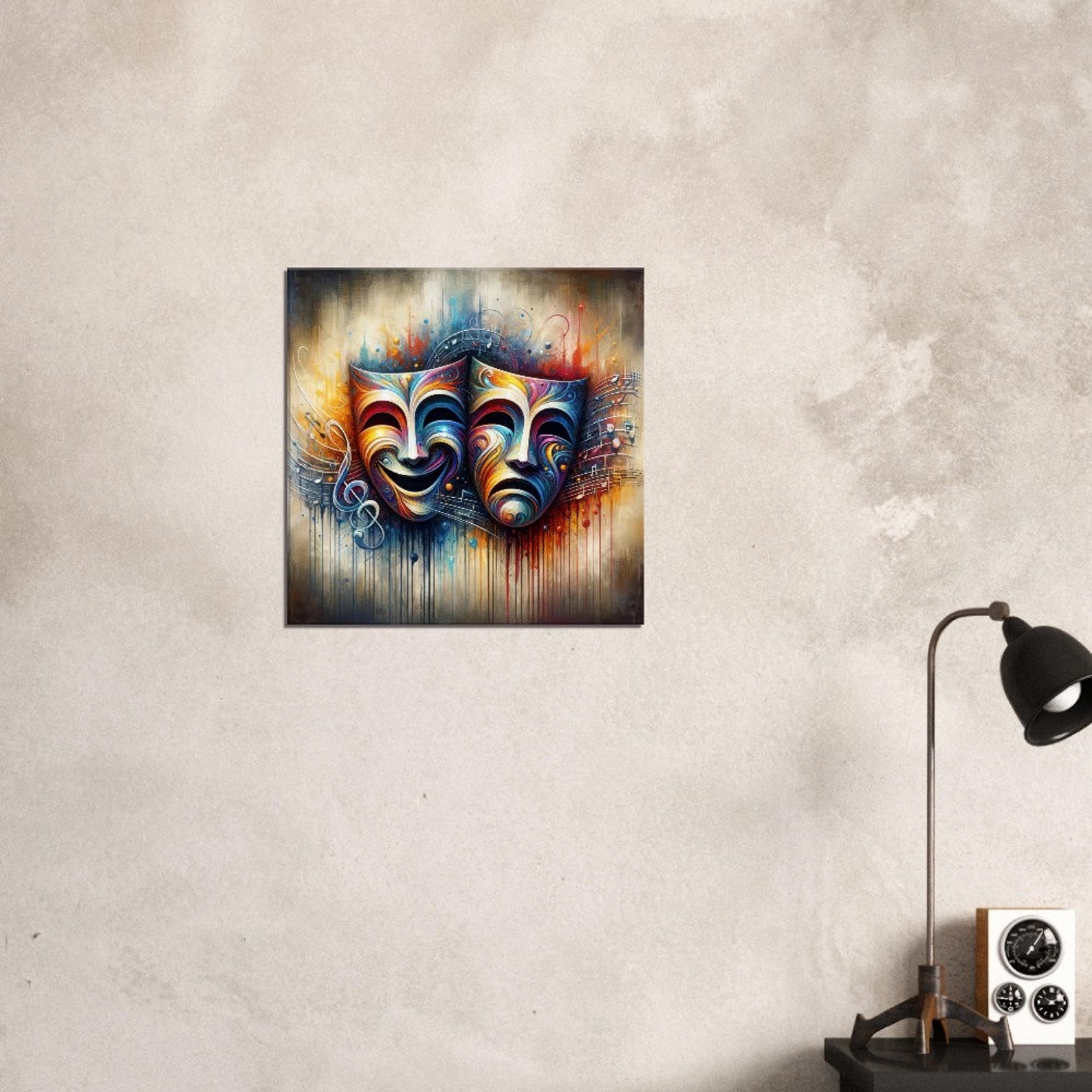 Graffiti Theater Masks Art Canvas - Urban Drama Wall Decor - Etsy