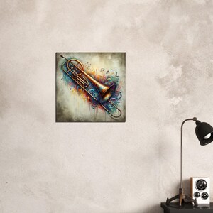 Brass Harmony - Urban Trombone Canvas Art, Soulful Brass Wall Decor ...