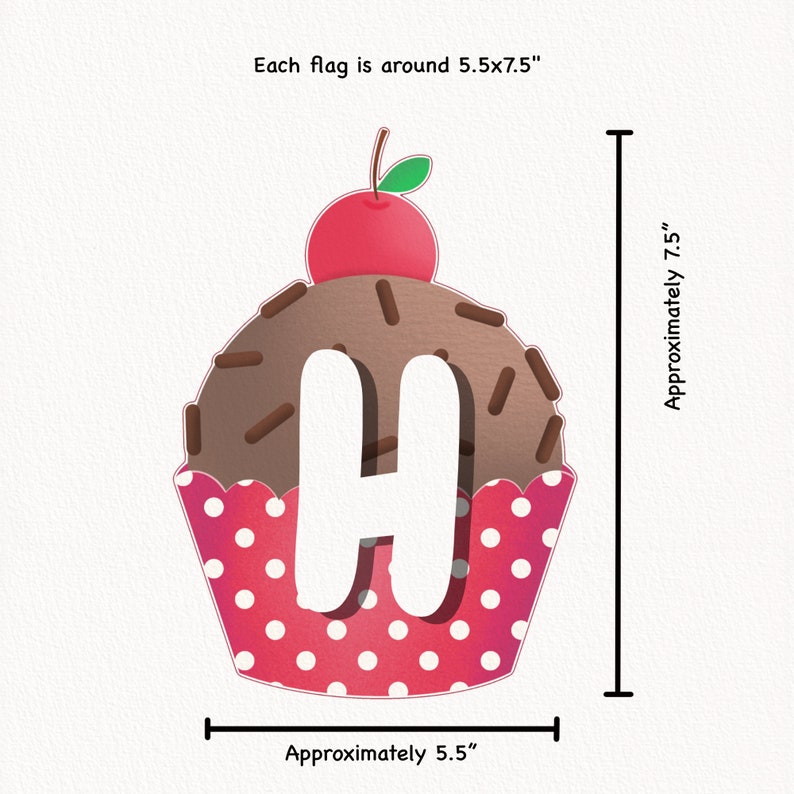 Editable Cupcake Birthday Banner Printable Cupcake Birthday Garland ...