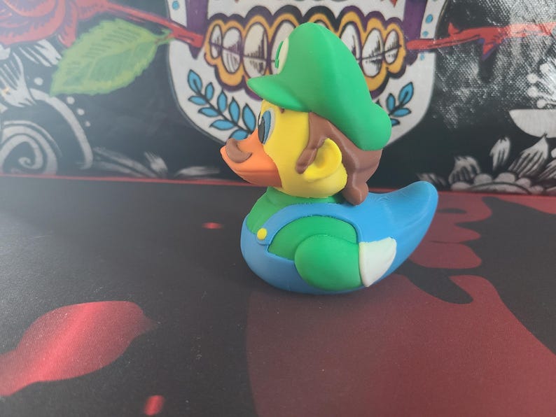 Luigi Duck Figurine, Super Mario Bros, 3D Printed PLA Plastic - Etsy