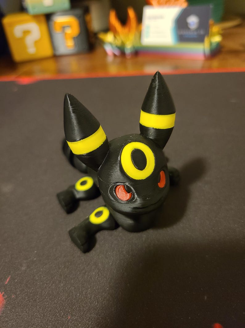 Umbreon Flexi Articulated Eevee Evolution 3D Printed Pokemon Toy Mini ...