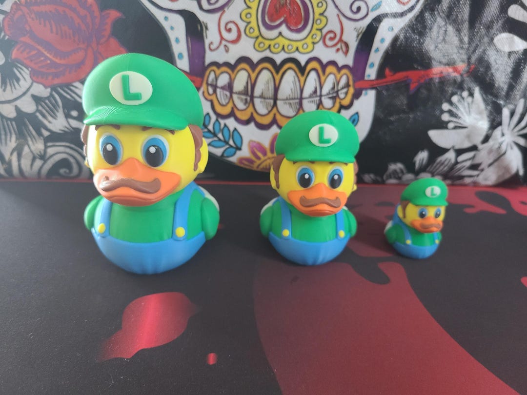 Luigi Super Mario Bros Duck 3D Printed Large Small Mini Sizes Jeep Duck ...