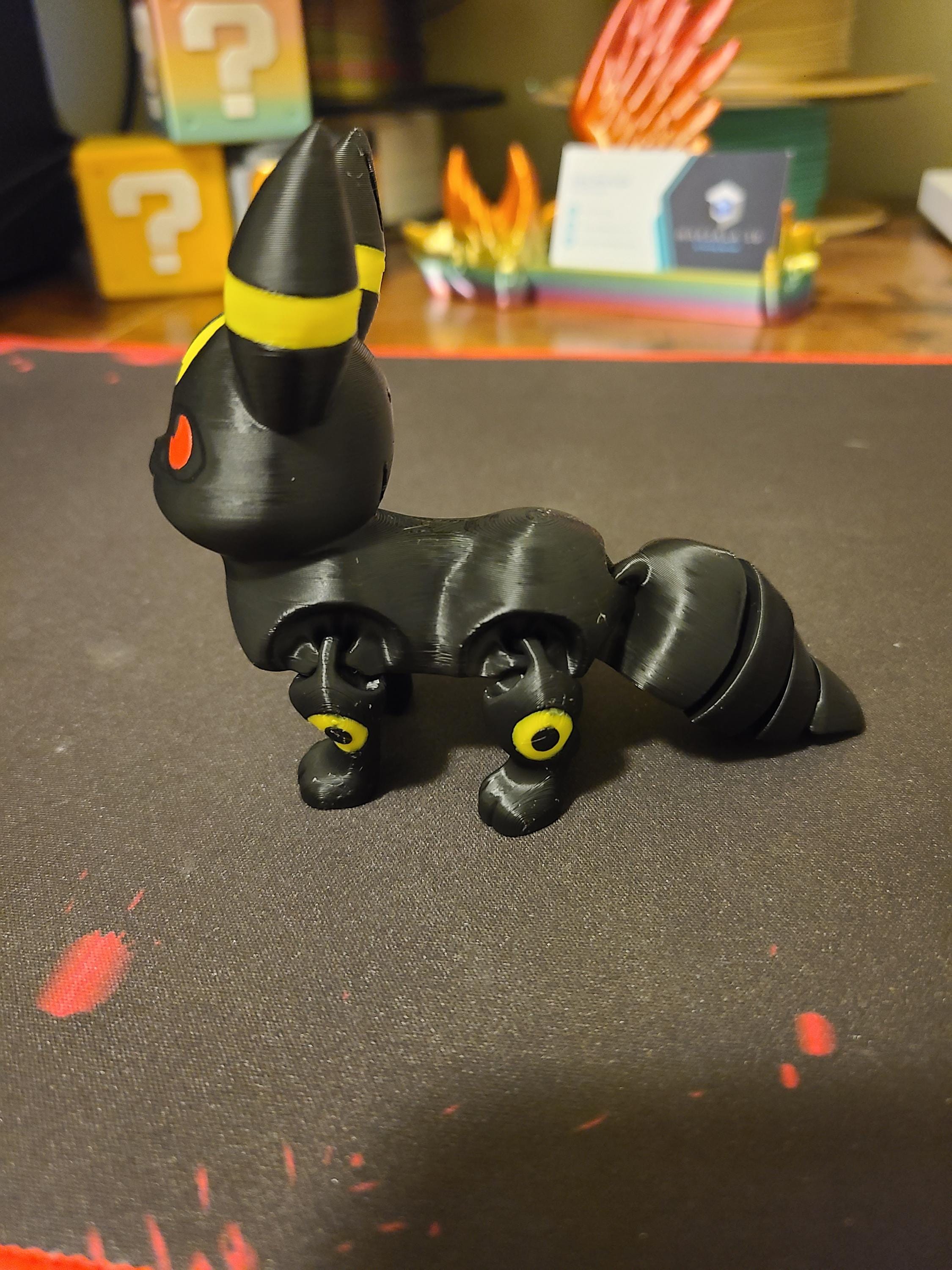 Umbreon Flexi Articulated Eevee Evolution 3D Printed Pokemon Toy Mini ...