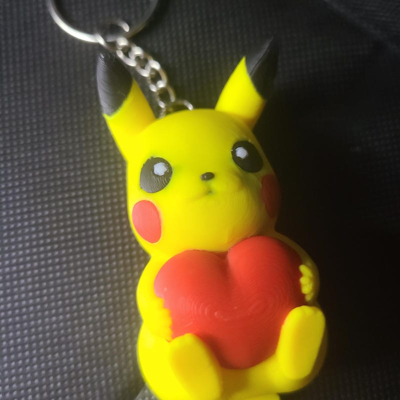 Pikachu Heart Keychain - Etsy