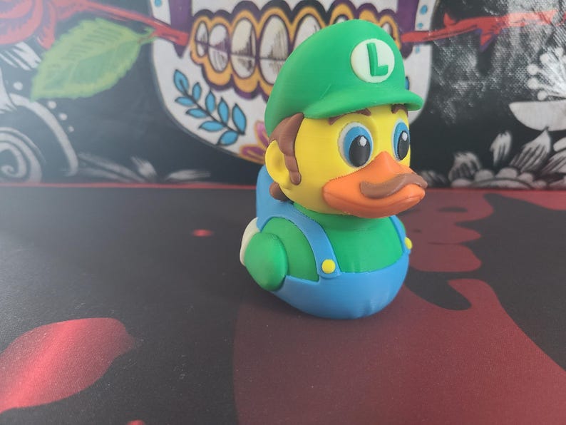 Luigi Duck Figurine, Super Mario Bros, 3D Printed PLA Plastic - Etsy