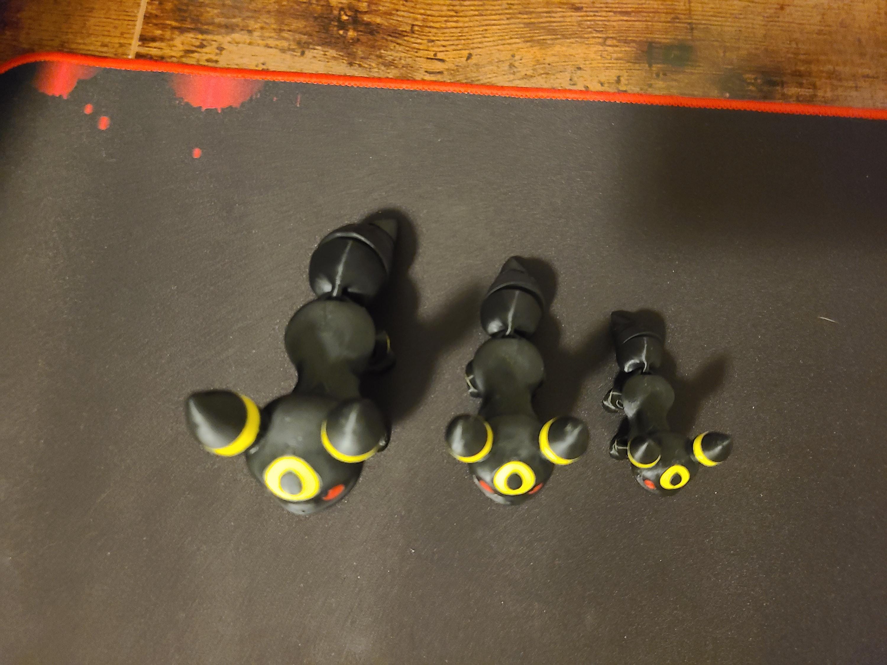Umbreon Flexi Articulated Eevee Evolution 3D Printed Pokemon Toy Mini ...
