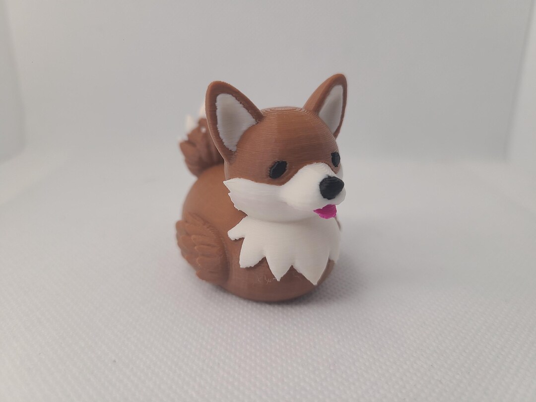 3D Printed Corgi Duck Figurine, Fan Art Pet Gift - Etsy