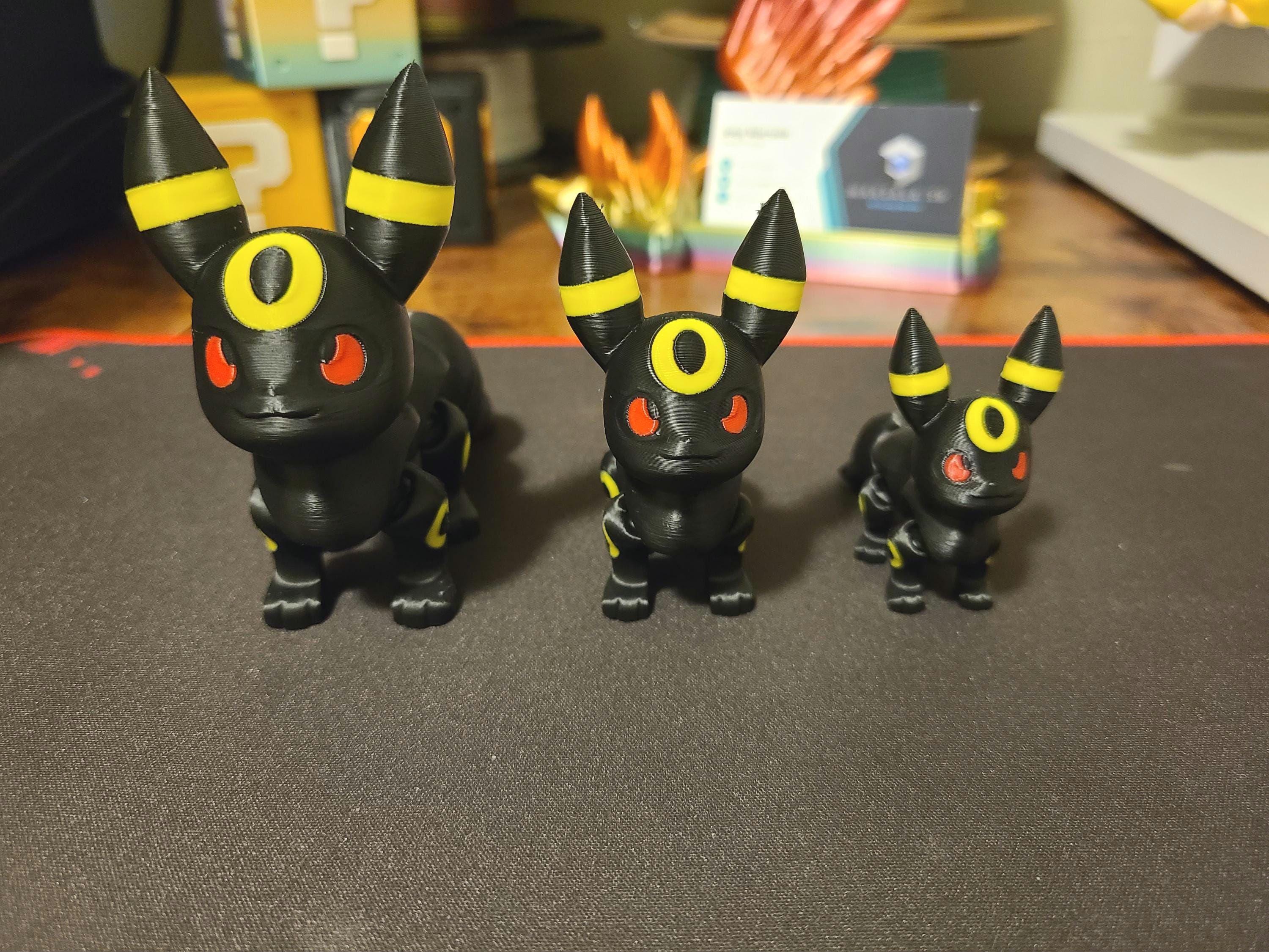 Umbreon Flexi Articulated Eevee Evolution 3D Printed Pokemon Toy Mini ...