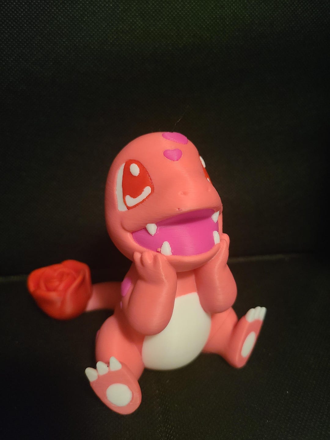Valentine's Day Rose Heart Love Charmander Figure Fanart Pokemon 3d ...