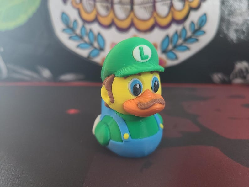 Luigi Duck Figurine, Super Mario Bros, 3D Printed PLA Plastic - Etsy
