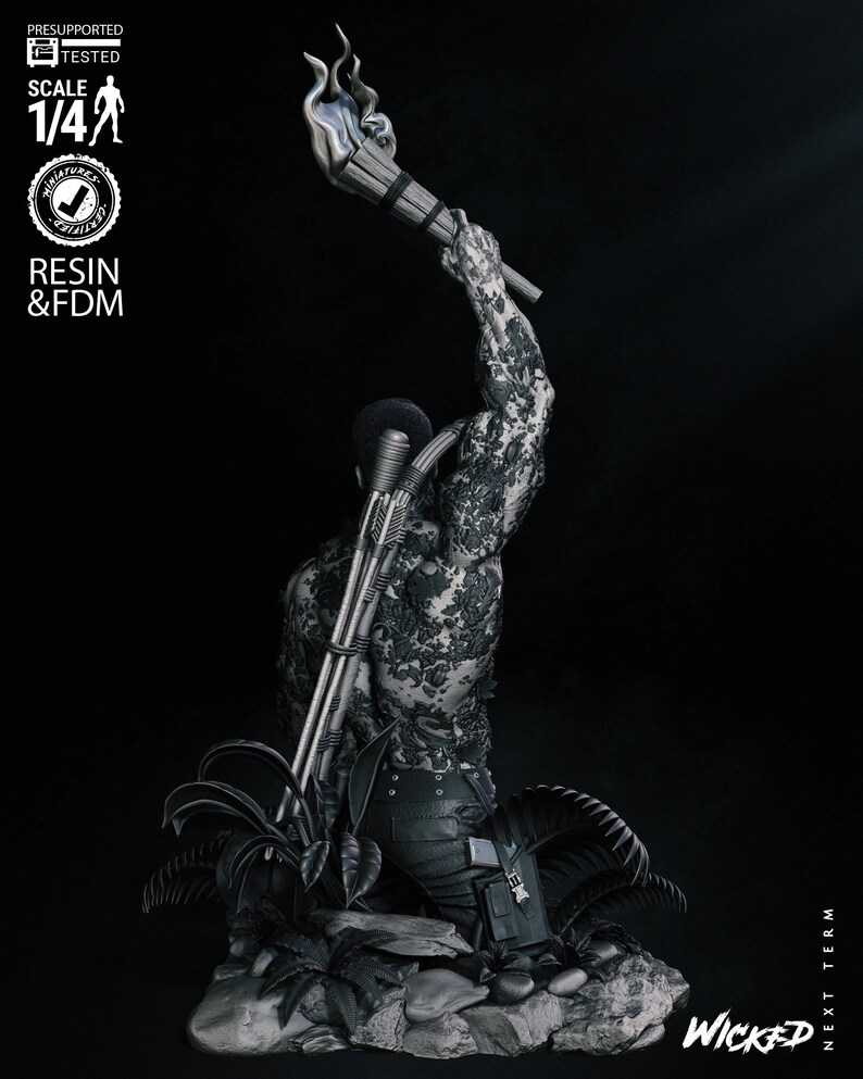 Hand Painted Predator Dutch Bust Statue Sculpture Collectible Unique ...