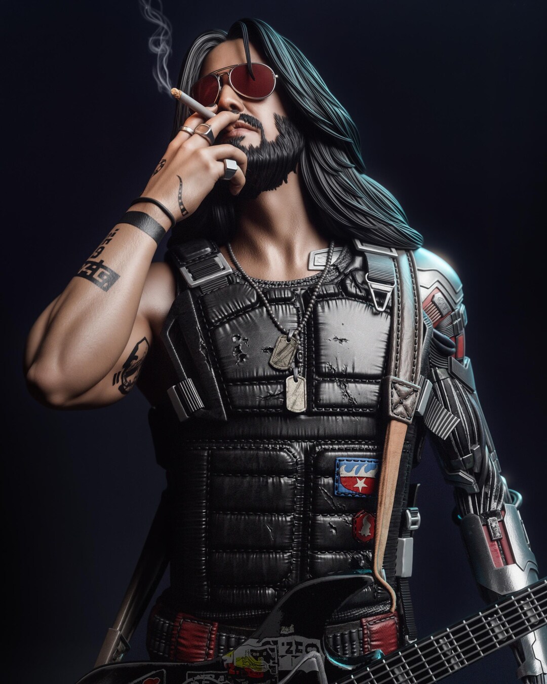 Highly Detailed Johnny Silverhand Statue | Cyberpunk Inspired ...