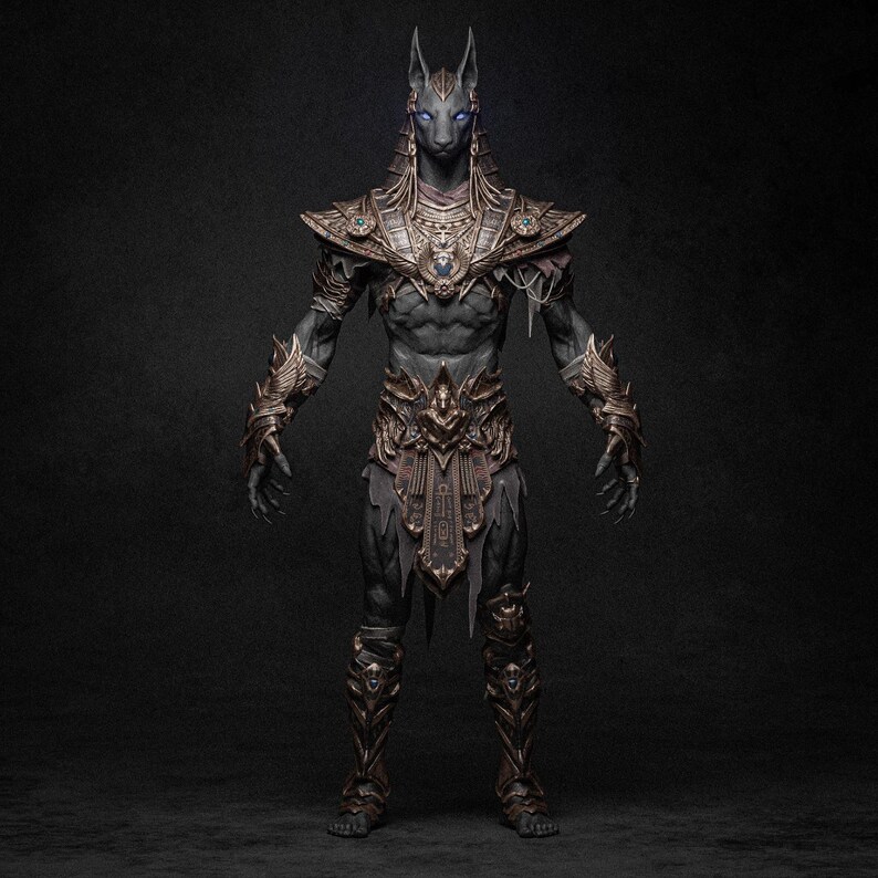 Anubis Hand-painted Figurine Ancient Egyptian God of the Afterlife ...