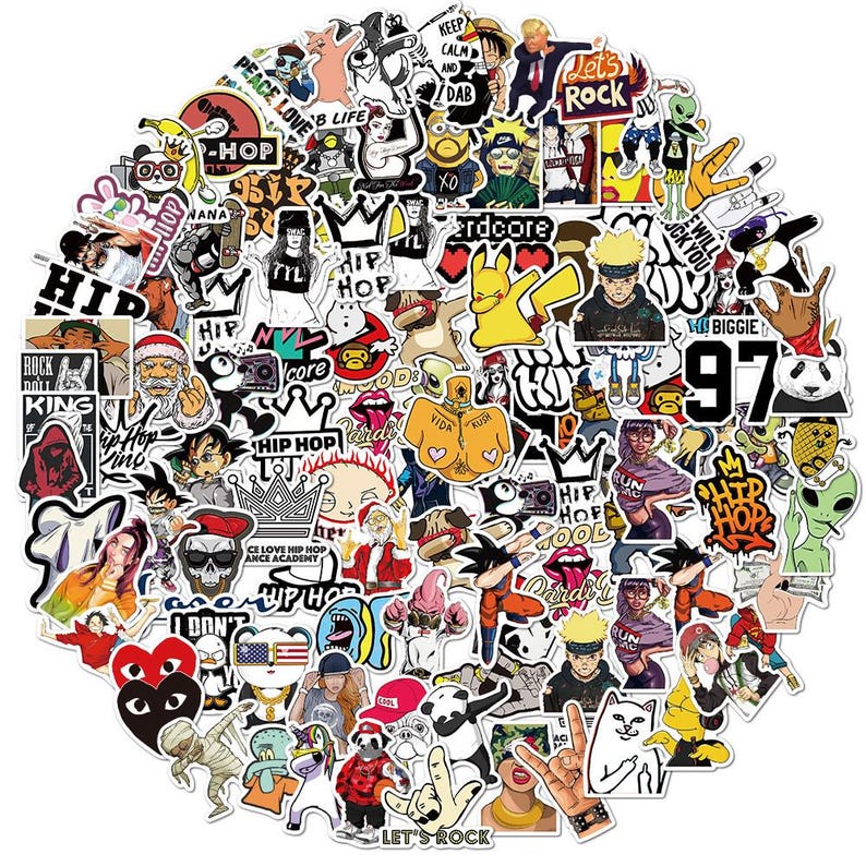 200 Variety Logo Stickers Pack for Laptop/ Water Bottle/ Skate Board ...