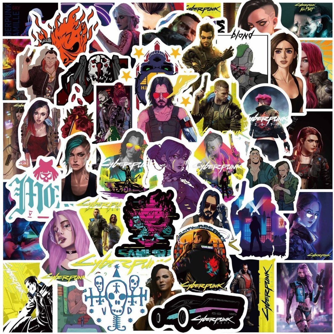 50 Cyberpunk 2077 Stickers Pack for Laptop/water Bottle/skate Board ...