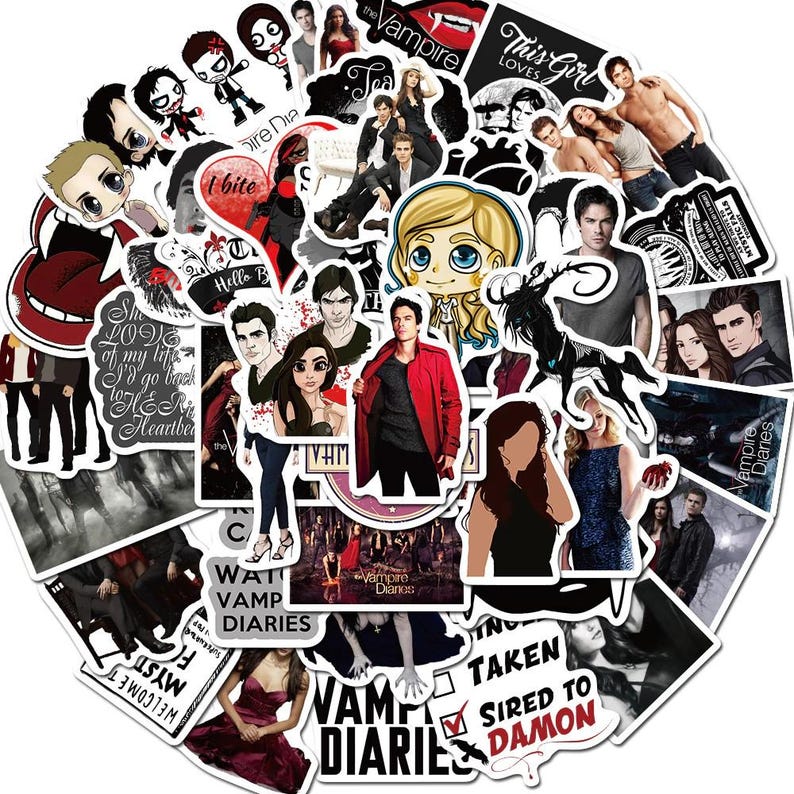 50 the Vampire Diaries Series Sticker Pack for Laptop/water Bottle ...