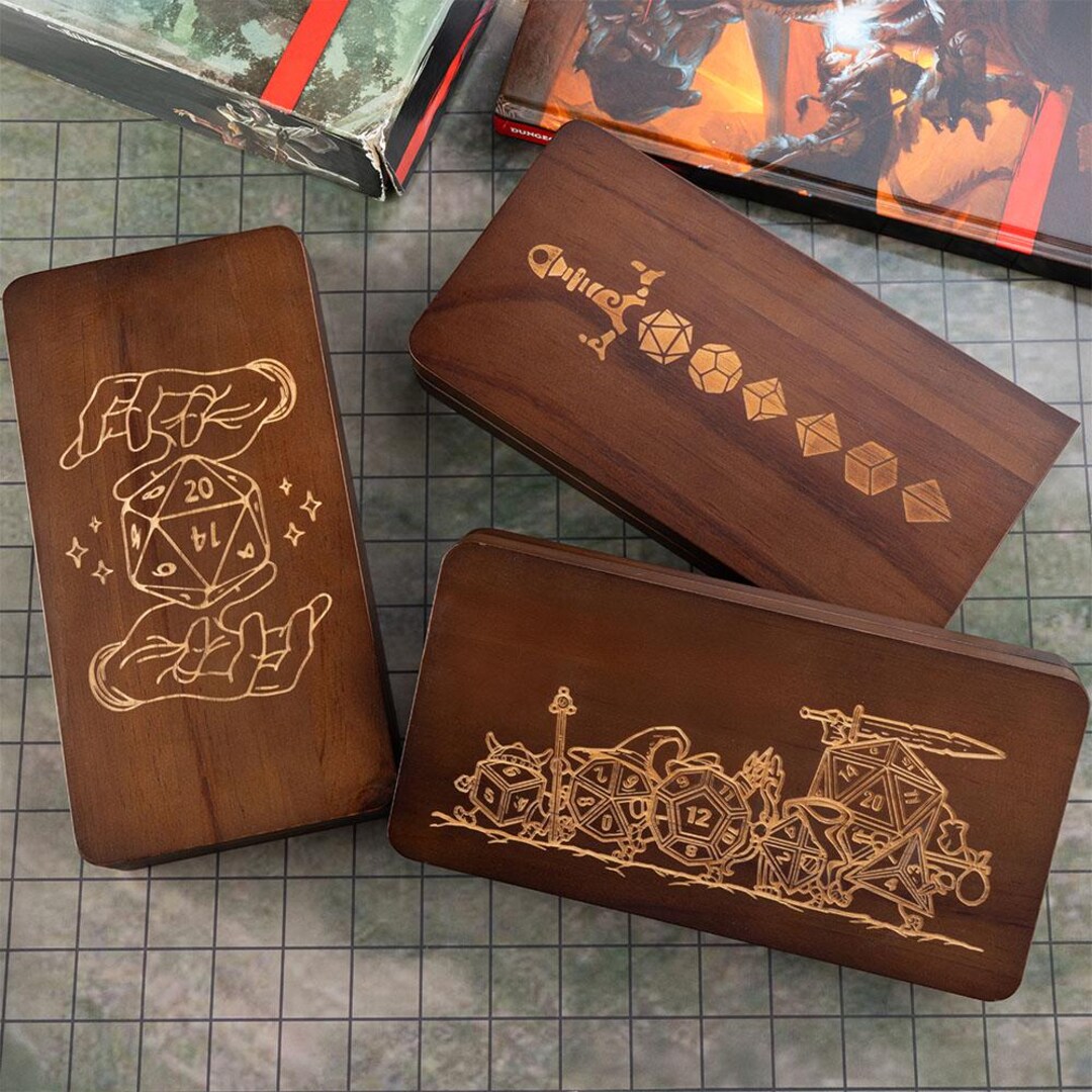 Personalized DND Dice Box With Dice Tray and Magnetic Spell Slot ...