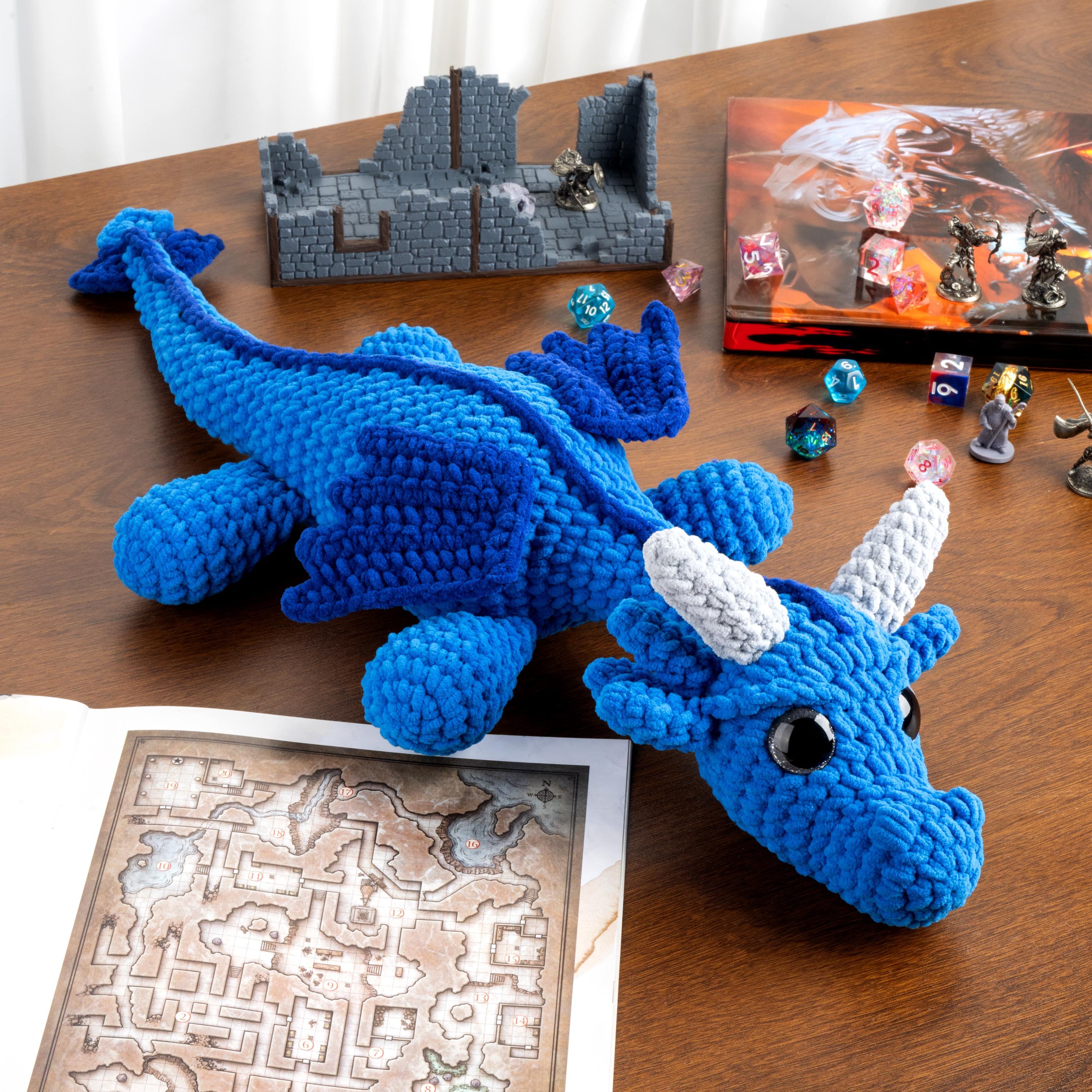 Handmade Crochet Dragon Plush Toy, Morningstar Tail Feathertail ...