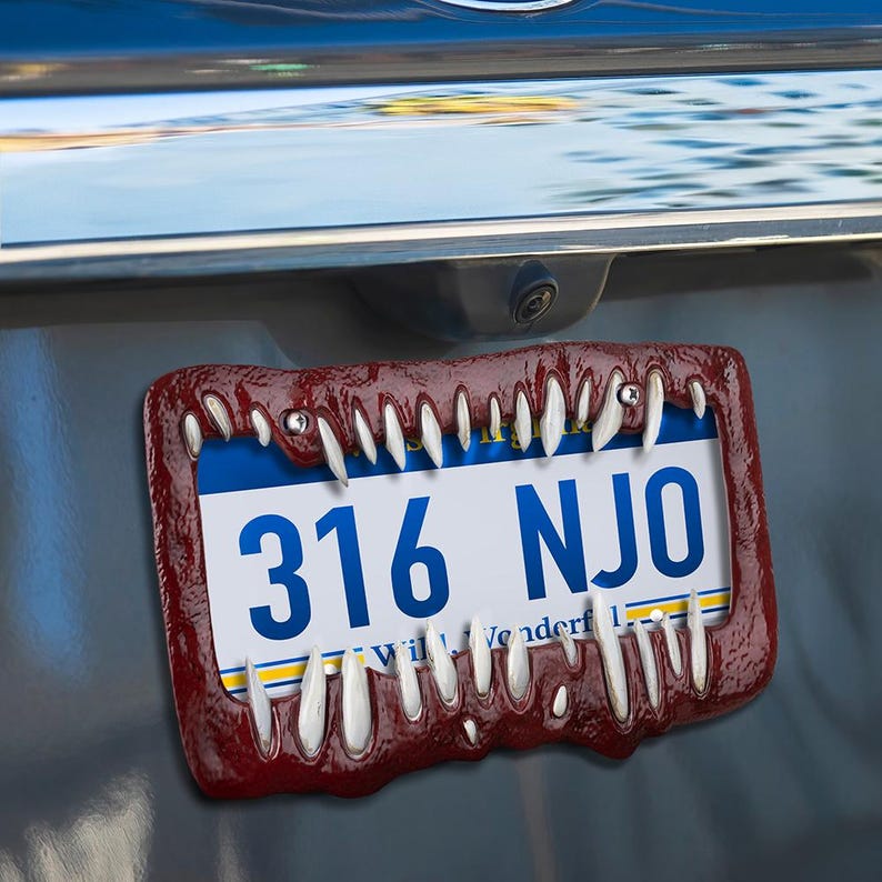 Mimic Teeth Plastic License Plate Frame Fits All Car, License Plate ...