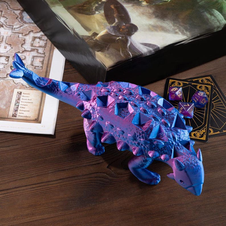 3d Printed Ankylosaurus Shimmer Dragon Dice Holder, Dice Holder, Cute ...