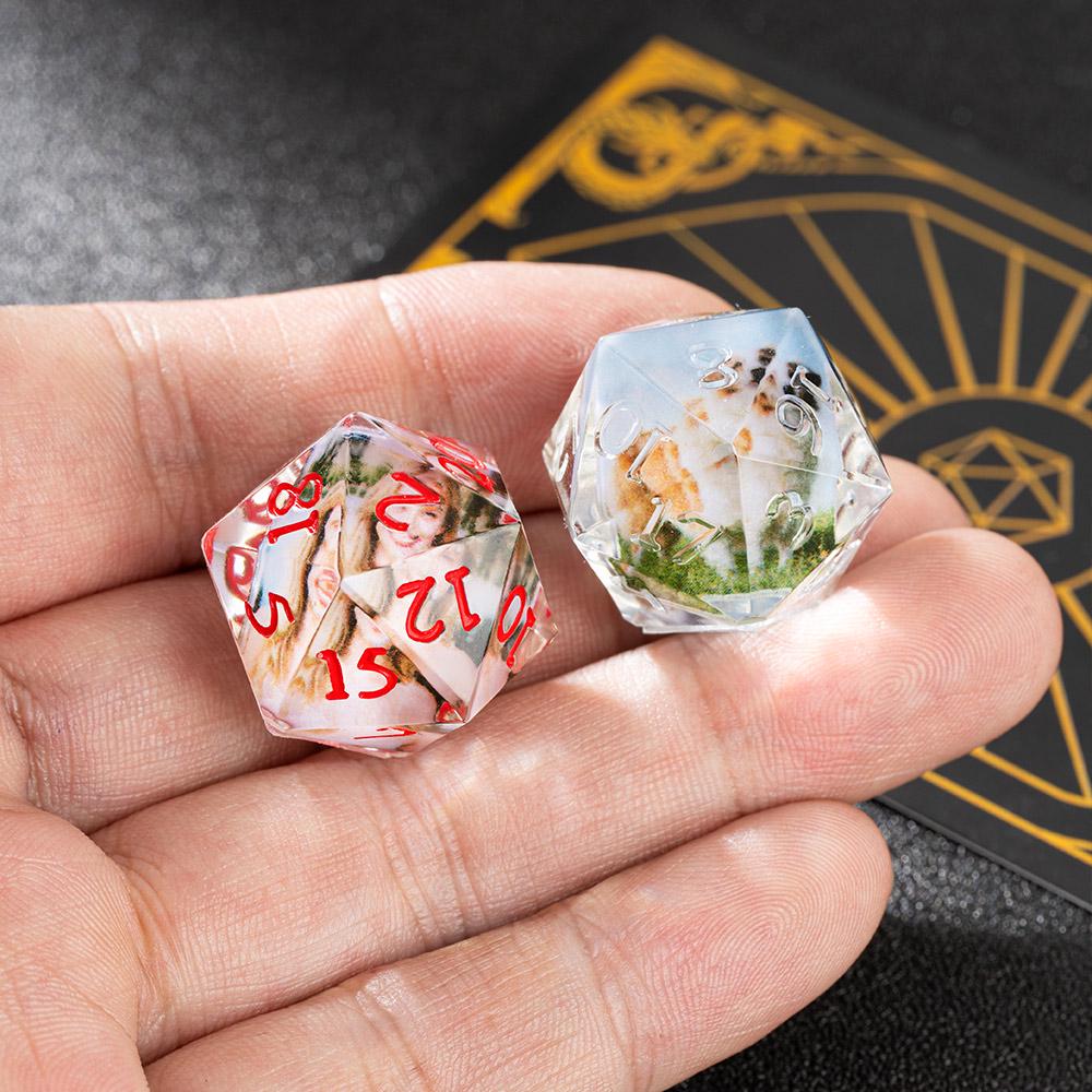Customisable Resin D20 Dice With Photo, Add Your Own Photo, DND ...
