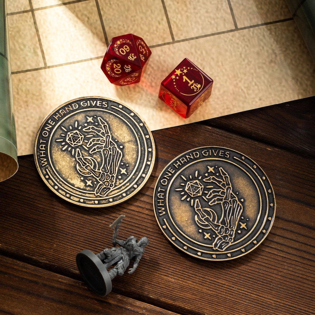 What One Hand Gives Coin 1 or 20, Lucky Coin, DND Coin for ...
