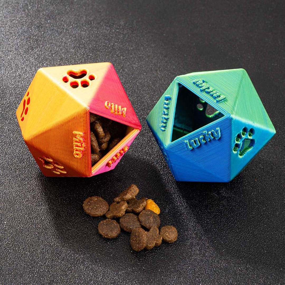 DND 3d Printed Custom Name D20 Treat Dispenser Toy, Slow Feeder Dog ...