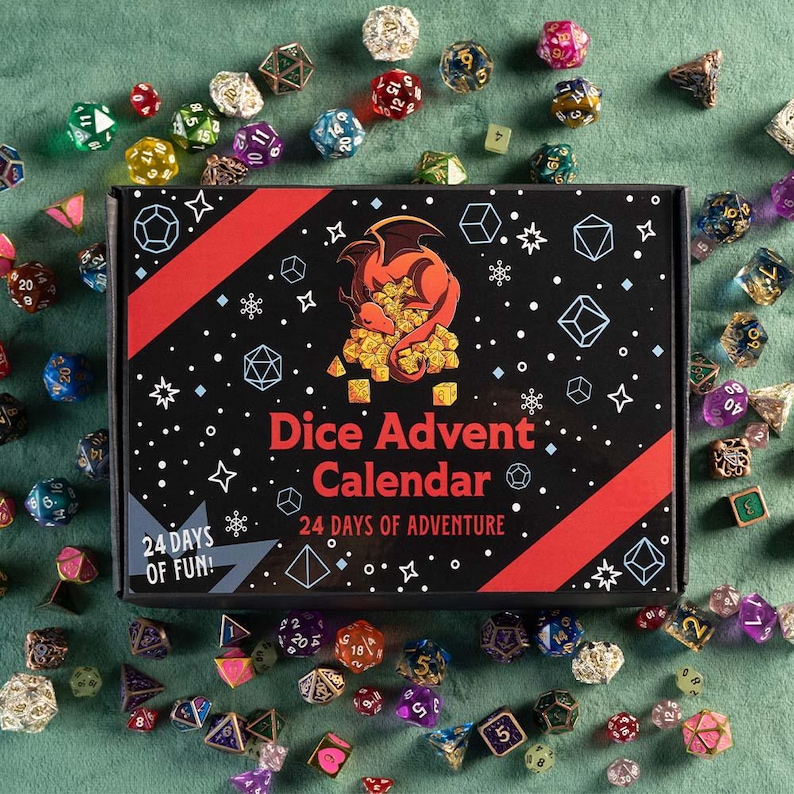 2025 Random Dice Advent Calendar, Christmas Mystery Dice Box, Christmas ...